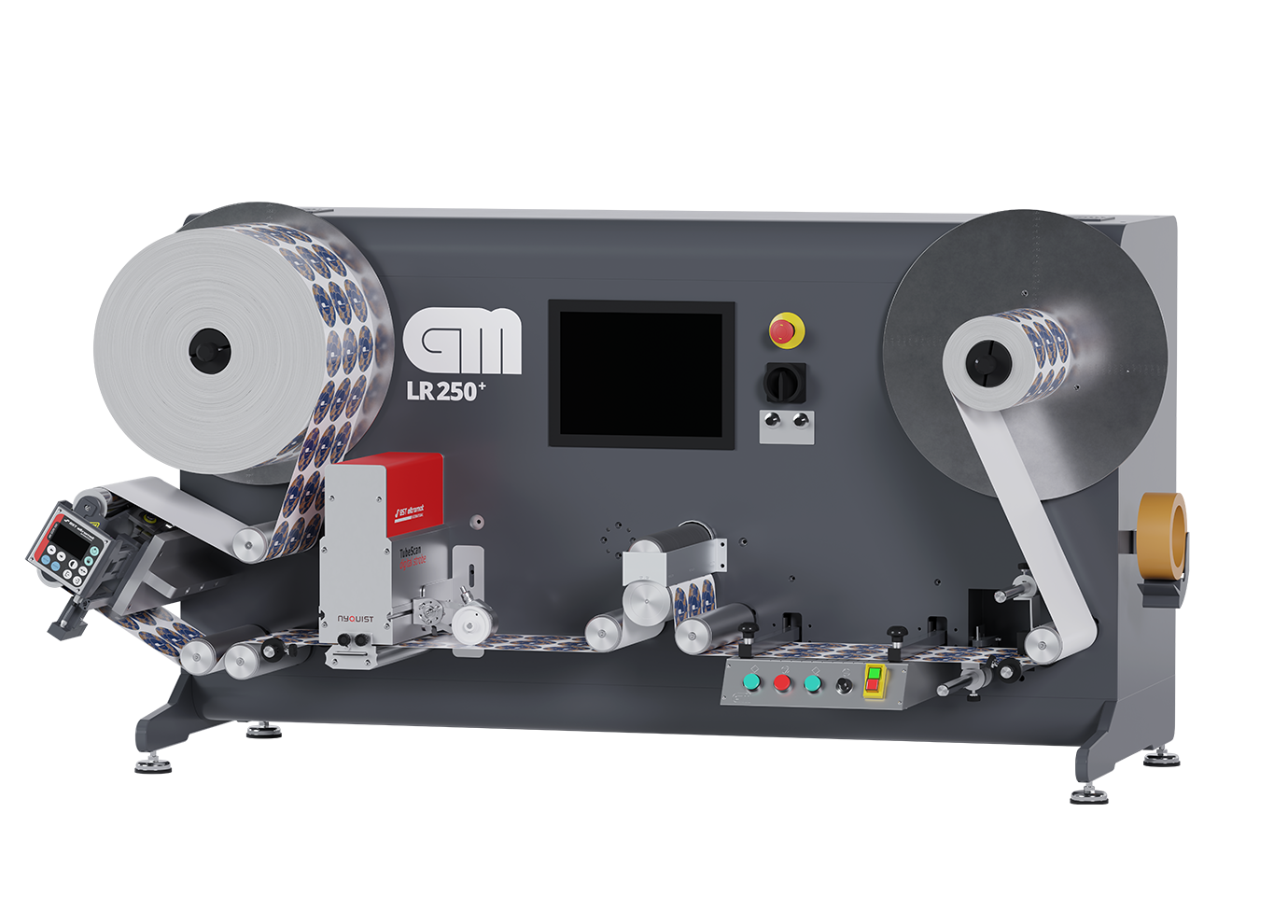 LR250+ Label Rewinder ready for inspection and inkjet