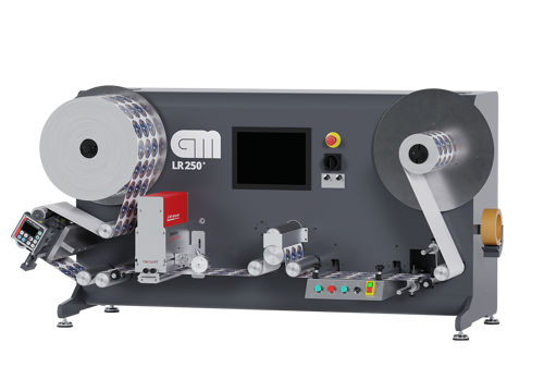 LR250+ Label Rewinder ready for inspection and inkjet