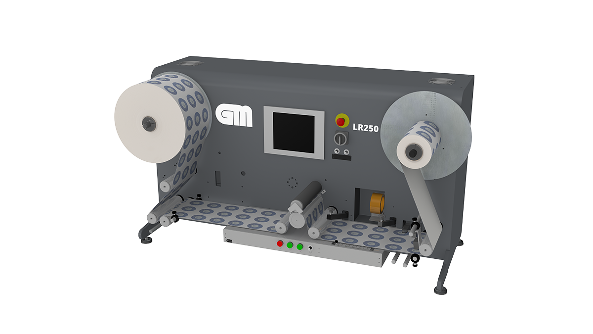 LR250+ Label Rewinder ready for inspection and inkjet